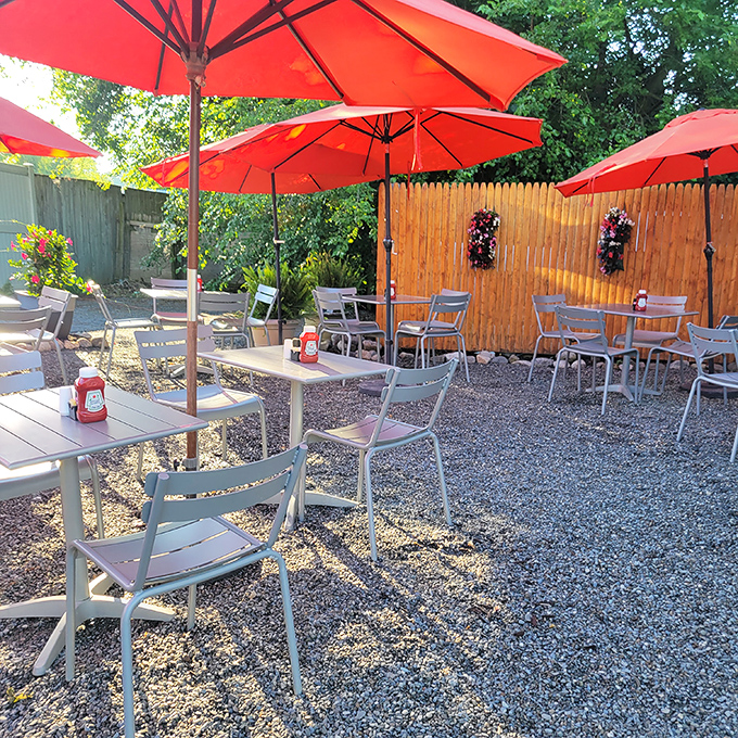 Those coral umbrellas aren't just for show&mdash;they're sheltering serious food conversations and coffee refills in Lancaster's fresh air.