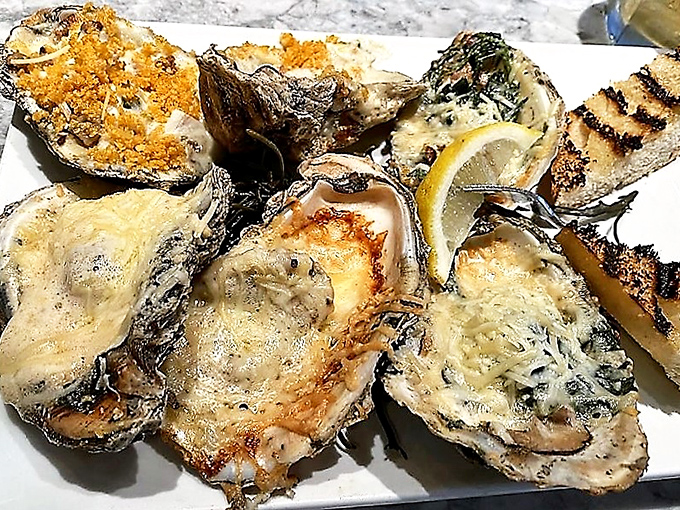 These oysters aren't just served; they're presented like the crown jewels of the sea they truly are.