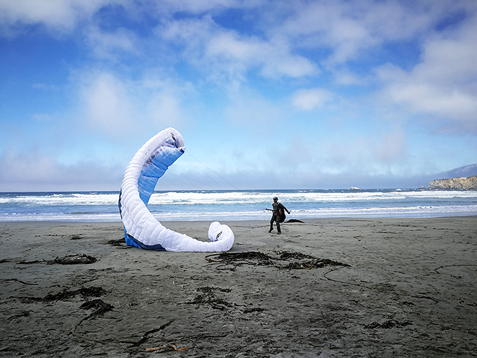 Not all beach activities require getting wet&mdash;sometimes catching air with a paraglider provides the ultimate Big Sur perspective.