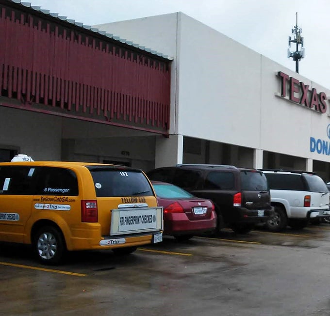 Even the parking lot tells a story&mdash;from yellow cabs to pickup trucks, thrifting brings together all walks of Texas life.