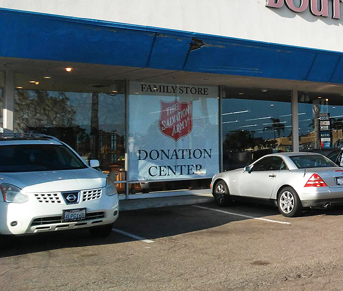 The donation center entrance welcomes your gently-used treasures, completing the circle of thrift that keeps this bargain ecosystem thriving.