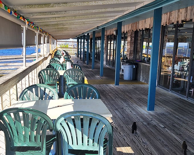 Waterfront therapy session. The outdoor deck offers the kind of view that makes even mediocre food taste better (but the food's fantastic anyway).