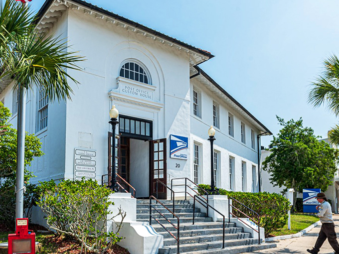 Neither rain nor snow nor digital age has diminished the charm of Apalachicola's historic post office, a testament to civic architecture.