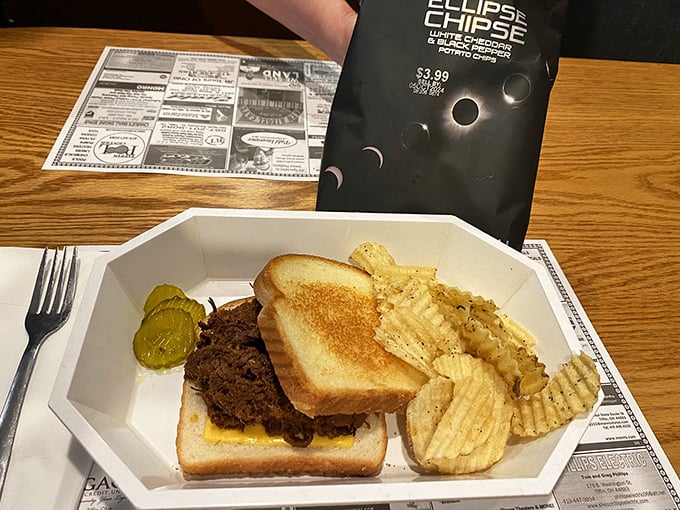 This pulled pork sandwich could make a vegetarian question their life choices &ndash; seriously good stuff.