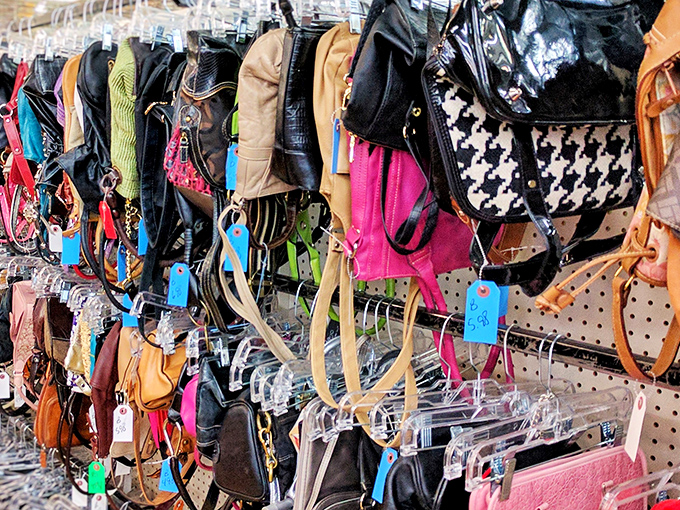 Handbag heaven! Each purse tells a silent story of nights out, important meetings, or that one vacation to Cancun.