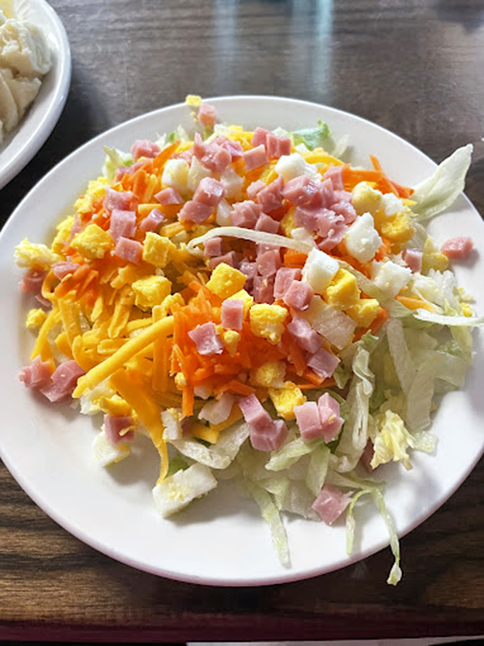 A salad that makes a valiant effort to balance out your buffet choices&mdash;though we both know it's just a brief detour on your way back to the fried chicken.