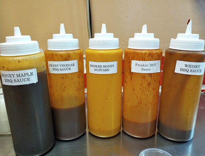 The sauce lineup reads like a flavor personality test. Are you honey maple, whisky BBQ, or brave enough for "Freakin' HOT"?
