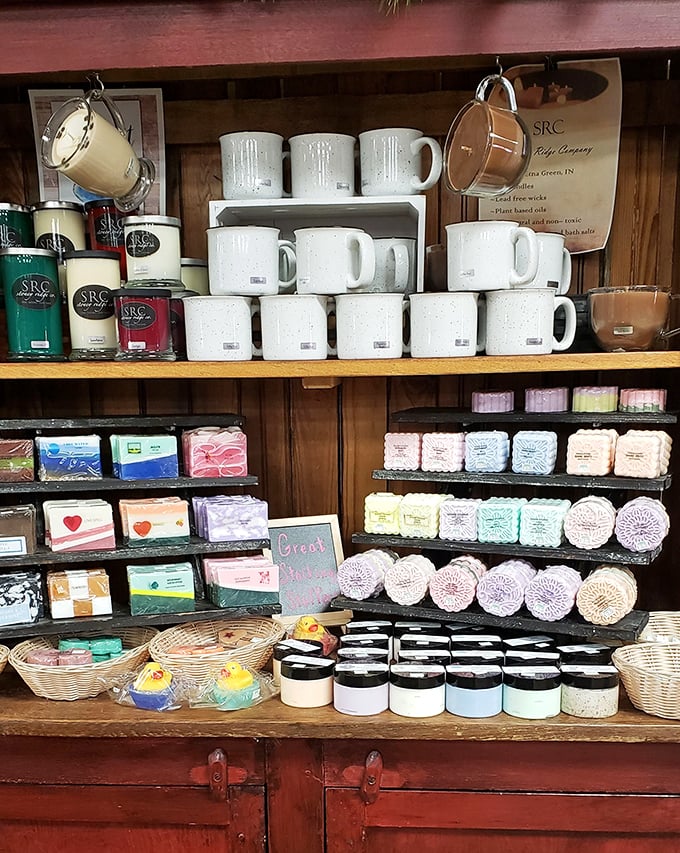 A soap and candle section that smells so good you'll wonder if they're actually edible. Spoiler alert: they're not, but everything else practically is.