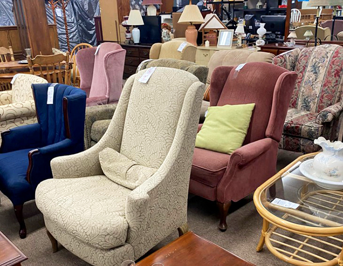 The throne room of thrift &ndash; where wingbacks and armchairs with good bones and better stories await their next chapter in your living room.