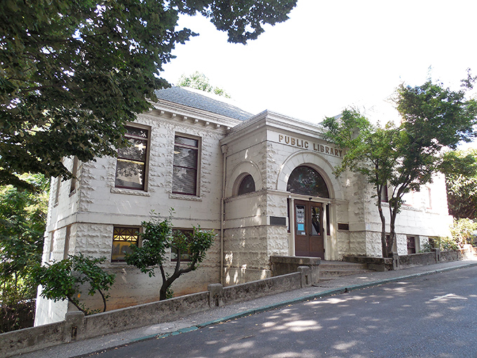 The Doris Foley Library stands as Nevada City's temple to knowledge, where stone walls have sheltered curious minds since horse-and-buggy days.