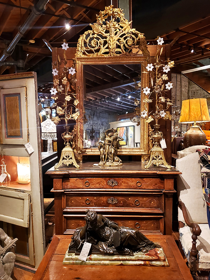 Mirror, mirror on the wall—who's the most ornate of them all? This gilded beauty would make even Versailles blush with envy.