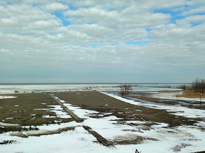 Winter transforms Conneaut into a serene snowscape. The lake doesn't close for the season&mdash;it simply offers a different kind of beauty.