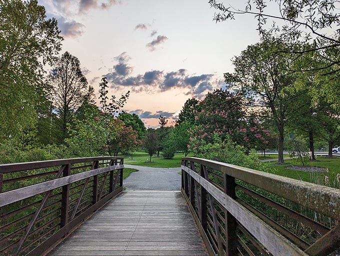 This wooden bridge isn't just crossing a stream&mdash;it's connecting you to the simpler pleasures hiding just around the bend.