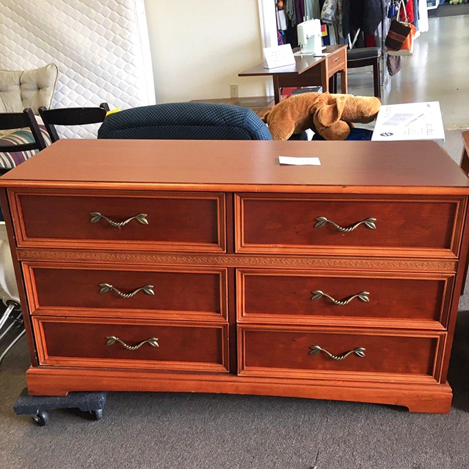 Not just a dresser, but a piece of solid craftsmanship waiting to be the statement piece in your bedroom or upcycling project.