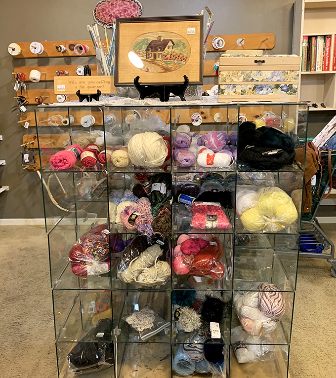 A crafter's dream! These cubbies of colorful yarn hold unlimited potential&mdash;future scarves, sweaters, and projects that might actually get finished this time.