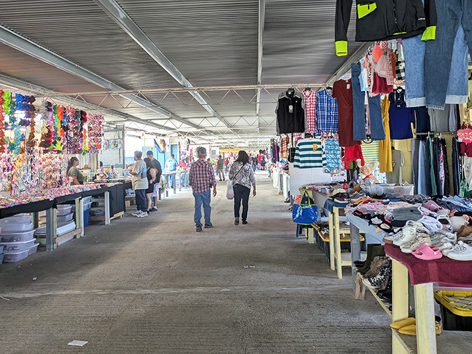 The 77 Flea Market's outdoor stalls bask in the South Texas sunshine—a border town bazaar where haggling is an art form.