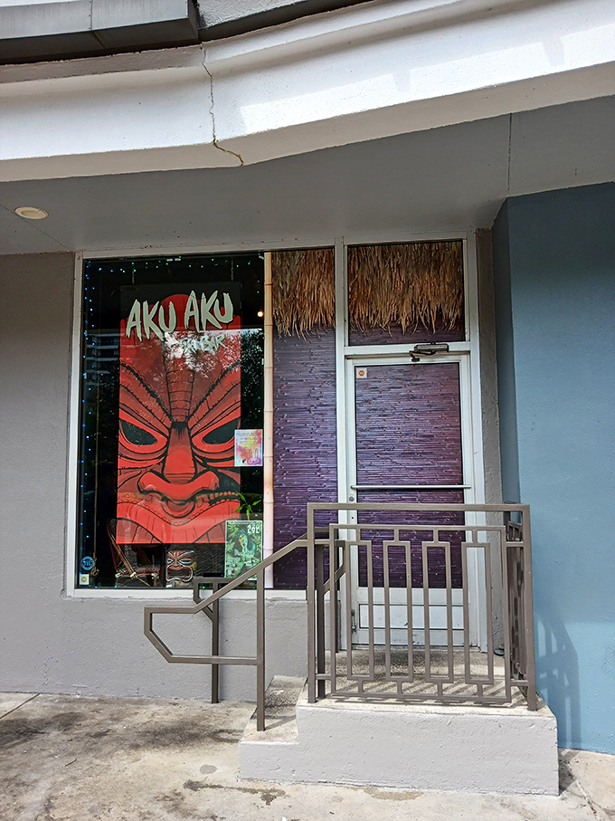 That fierce tiki mask in the window isn't just decoration - it's Orlando's way of saying "serious tropical business happens here."