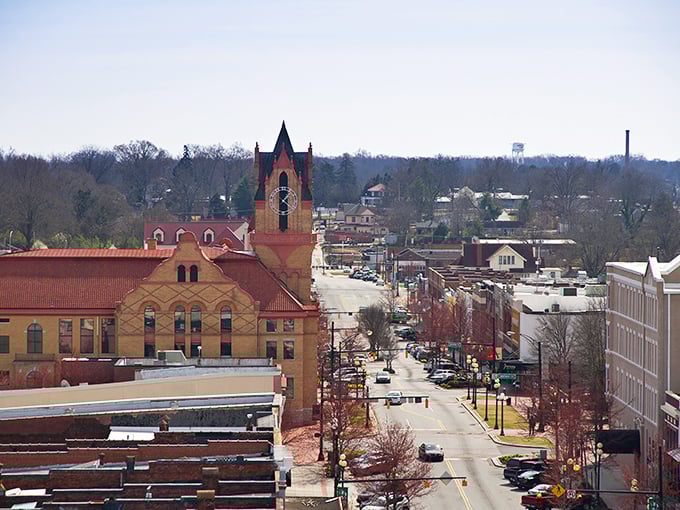 Anderson's downtown skyline reaches toward blue Carolina skies, a perfect blend of small-city energy and small-town approachability. 
