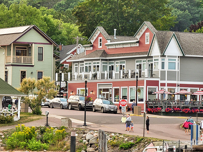 Bayfield's colorful buildings house restaurants where the fish on your plate was swimming that morning.