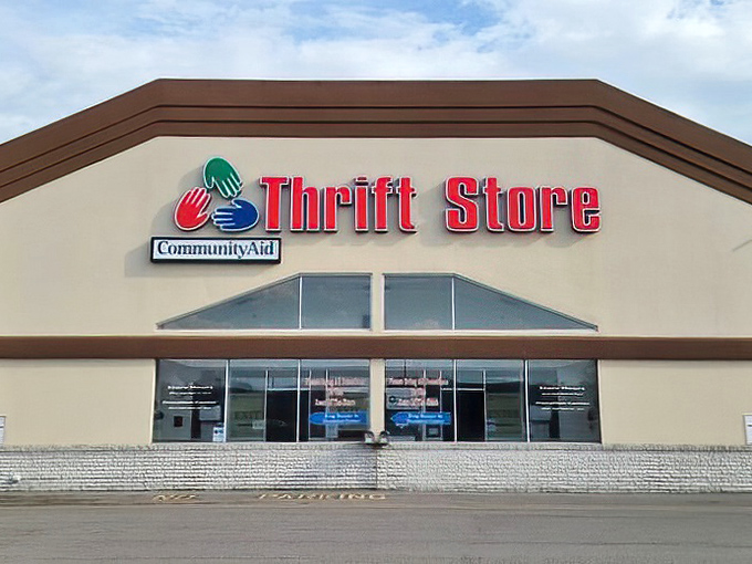 Community Aid's distinctive peaked roofline houses a wonderland of secondhand treasures. Shopping with purpose never looked so inviting.