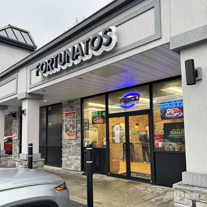 Fortunato Brothers' storefront keeps it simple because they're too busy perfecting what's inside those pizza boxes. 