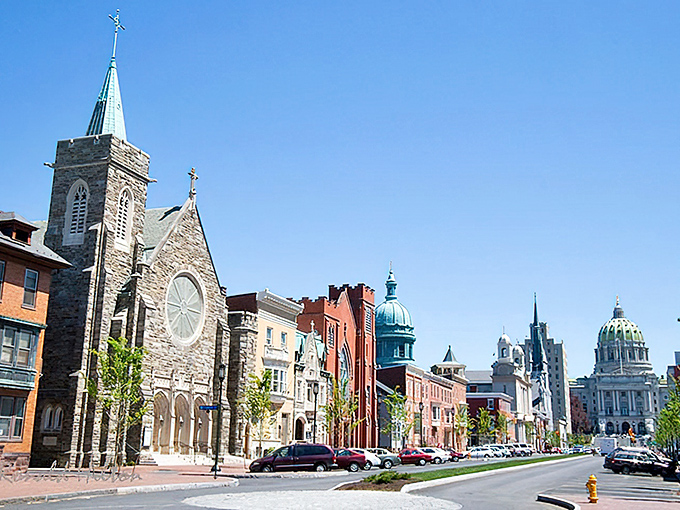 Harrisburg's capitol dome crowns the city like a jewel, reminding everyone this place means business.
