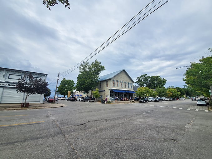 Leland: Harbor views dotted with boats and historic buildings. Like a New England postcard that somehow landed in Michigan.