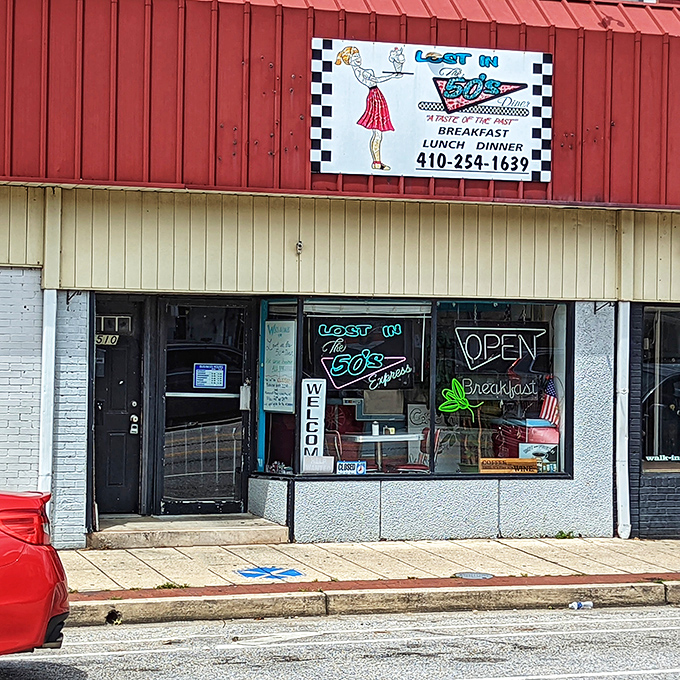 Lost in the 50's retro signage isn't just decoration&mdash;it's a time machine promising milkshakes with a side of nostalgia.