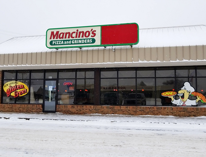 Mancino's no-nonsense storefront focuses on what matters &ndash; the incredible pizza and grinders waiting for you inside.