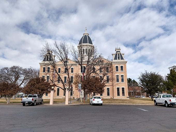 Marfa's mysterious courthouse anchors a town where world-class art meets surprisingly down-to-earth living costs and culture.
