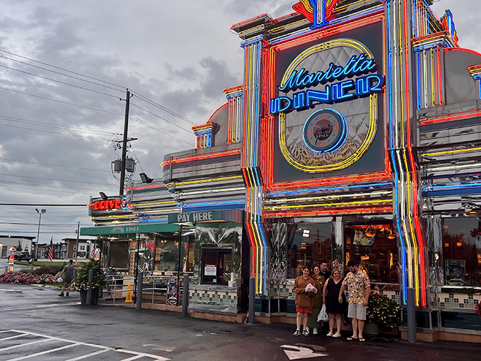 Marietta Diner's neon extravaganza isn't subtle, but neither are their portion sizes&mdash;gloriously excessive in all the right ways.