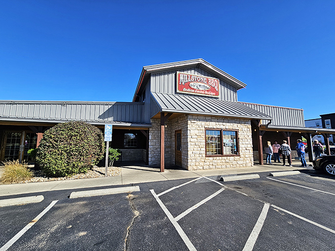 Millstone's stone-and-metal building looks like it was teleported straight from Texas &ndash; bringing authentic barbecue along for the ride.