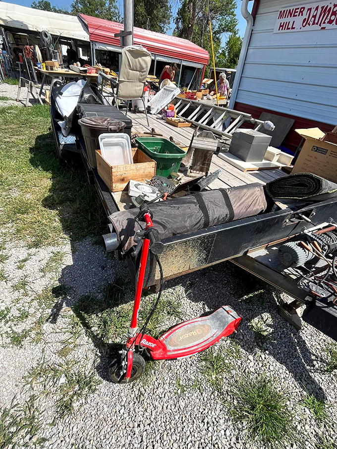 Here's proof that one person's spring cleaning becomes another's treasure hunt - complete with that red scooter your inner child craves.
