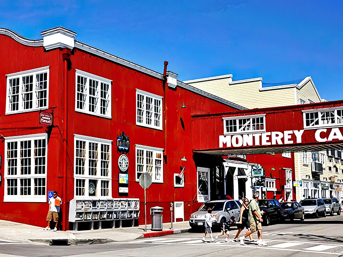 The iconic Monterey Canning Company sign bridges past and present on historic Cannery Row.