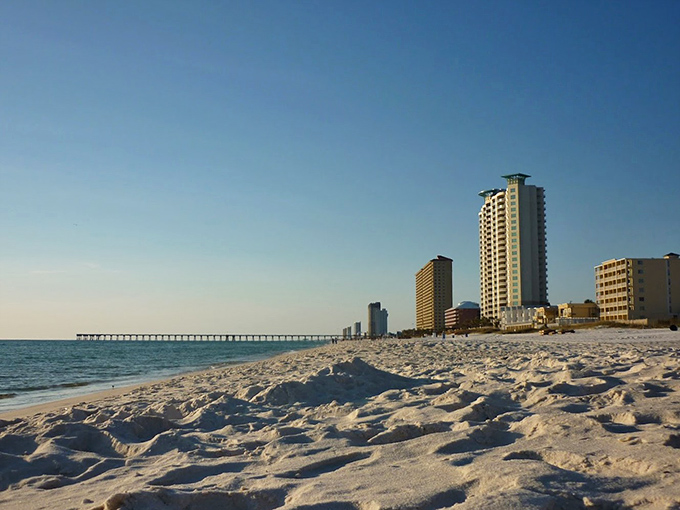 Panama City Beach's sugar-white sands stretch alongside crystal waters. Postcard views that don't require a postcard budget.