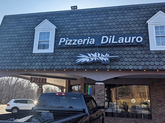 Pizzeria DiLauro: Those hanging flower baskets add a touch of "we care about details" &ndash; a philosophy that extends to their perfect crust.