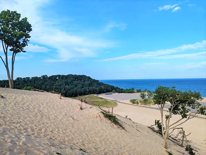 Sand dunes meet blue waters at this Lake Michigan overlook. No filter needed for this natural masterpiece!
