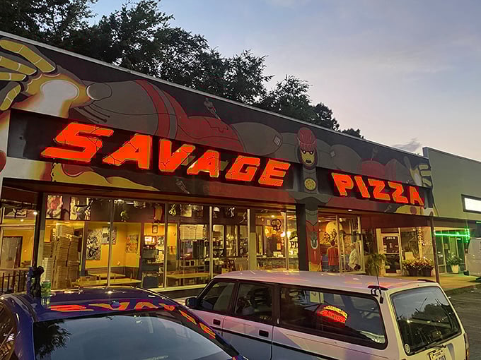 Savage Pizza's comic book exterior promises adventure &ndash; and delivers it one heroic slice at a time.