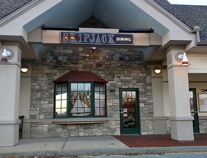 Skipjack's elegant stone facade offers a slightly upscale vibe without losing that welcoming Delaware charm.