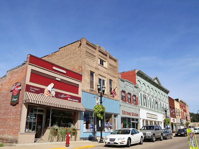 Sparta's main street nestles between rolling hills like a secret worth discovering, peaceful and perfectly preserved.