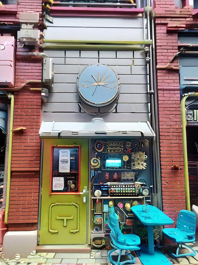That pop of lime green door color against brick is like a wink, hinting at the creative sandwich genius hiding inside The 7th.