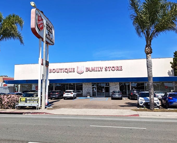 The Salvation Army's clean white building with palm trees screams "SoCal thrifting." Inside, bargains are as plentiful as sunshine.