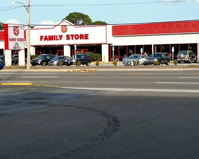 Salvation Army's iconic red and white branding promises the reliable quality shoppers trust. 