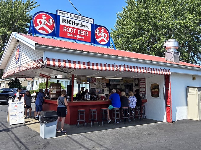 White Turkey's counter service window &ndash; where summer memories are handed over in exchange for a few dollars and a grateful smile.