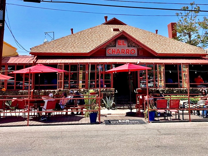 El Charro's inviting patio practically whispers, "Sit down, stay awhile." Those red umbrellas have shaded countless margarita moments.