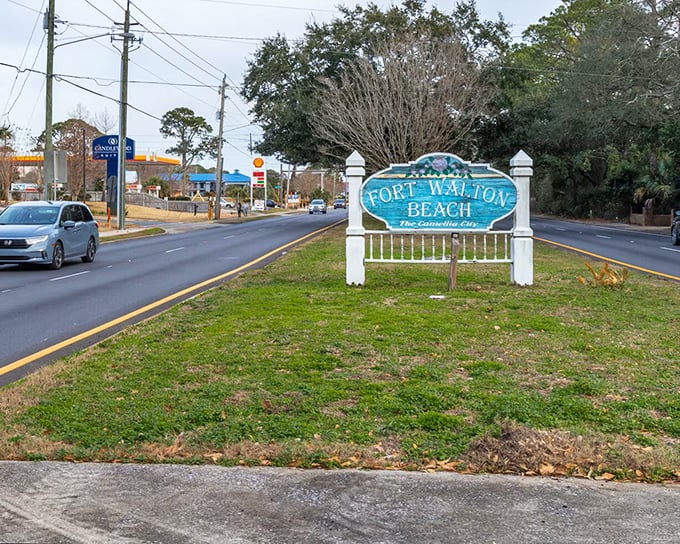 Fort Walton Beach welcomes you with its famous sign and affordable neighborhoods. The Emerald Coast without the emerald price tag.