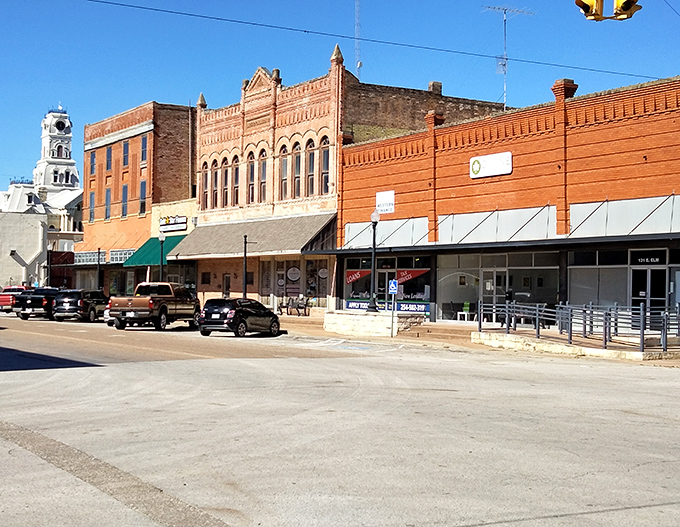 Main Street Hillsboro offers a colorful glimpse into small-town Texas life, where local businesses still rule the roost.