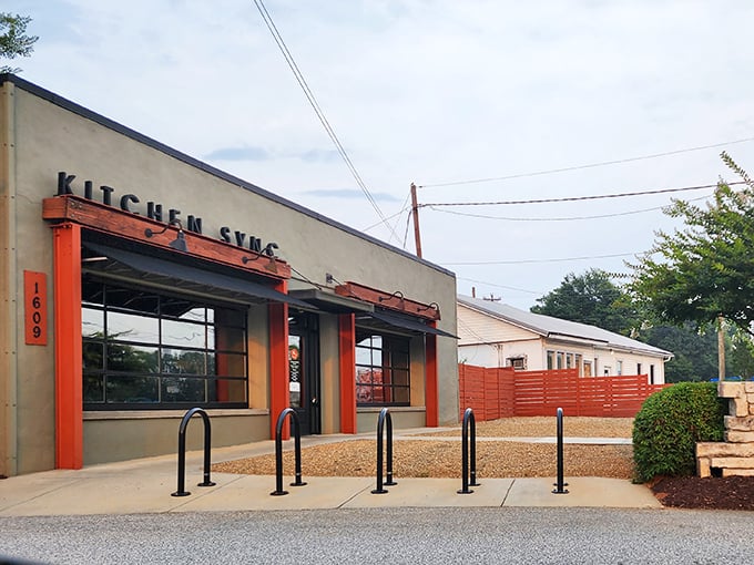 Kitchen Sync proves that sustainability can look stylish &ndash; those bike racks hint at both eco-friendliness and room for dessert!