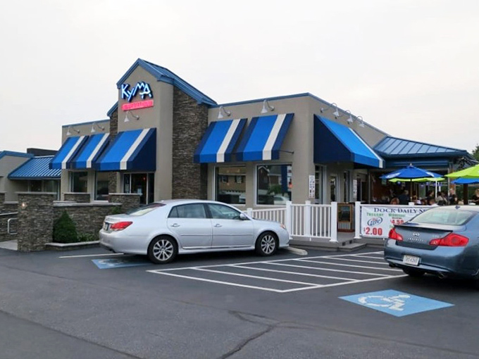 Those blue-striped awnings aren't just for show&mdash;they're Kyma's way of bringing the Greek isles to Stevens, PA.