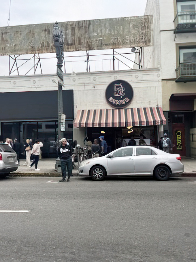 With its classic diner look and red awning, Nickel Diner serves up nostalgia with a side of maple bacon donuts.
